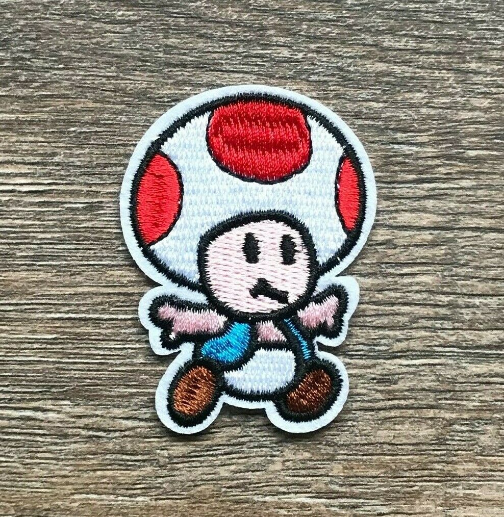 Super Mario Toad Patch Aufnäher Bügelbild Pilz Nintendo Spiel Game 80s ...